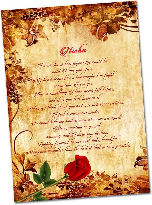 Midas Craft I Love You Nisha Love Letter Quotes 30 Greeting Card Price ...