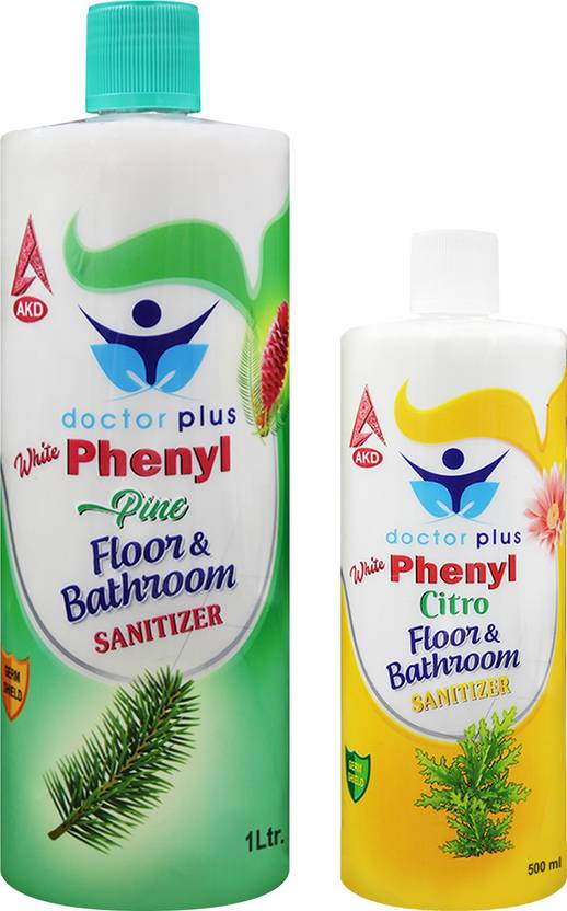Doctor Plus White Phenyl Floor & Bathroom Sanitizer Combo Pack (1 Liter ...