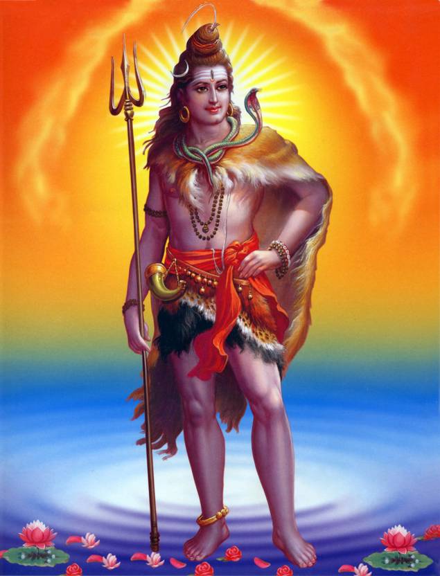 Om Namah Shiv Self Adehesive poster Lord Shiva holding trishul and ...