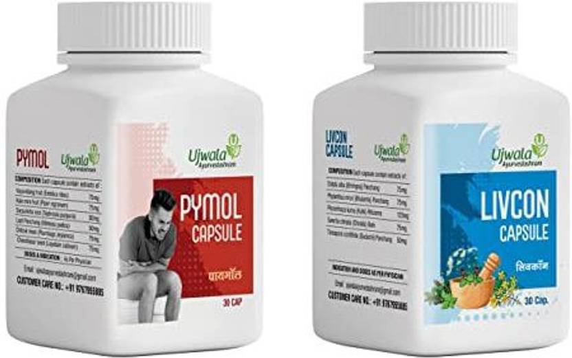 UJWALA AYURVEDASHRAM Pymol+Livcon Capsule, Relieve in bleeding ...