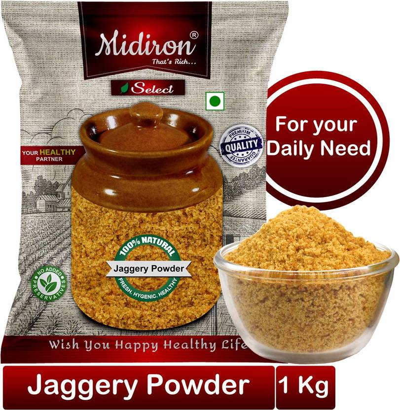 Midiron Pure Desi Gud Shakkar Powder, Natural Fresh Sugarcane Jaggery ...