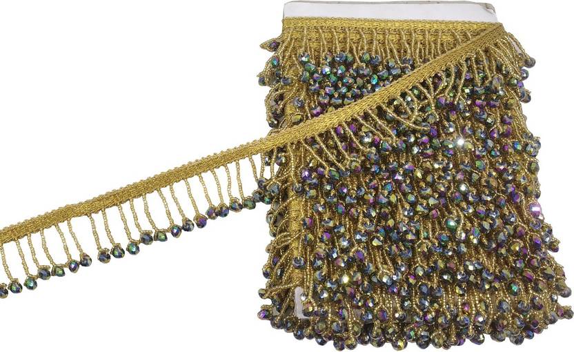 Uniqon (9mtr & Width:4cm) Multicolor Gota Kinari Latkan Jhaalar Saree ...