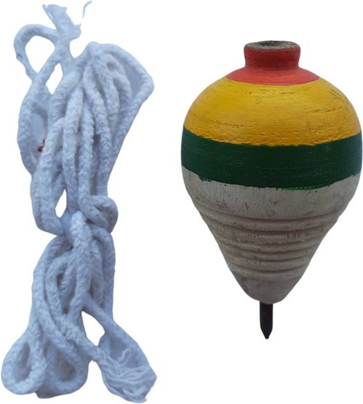 Krida Wooden Lattus / Bhamardo: Traditional Spinning Top Toy - Wooden ...