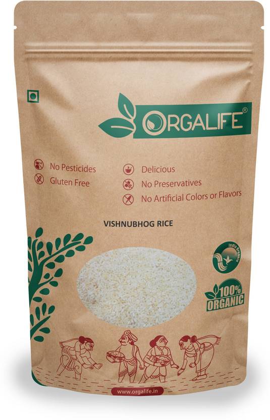 ORGALIFE Organic Vishnu Bhog Rice | Aromatic Vishnubhog Rice | 1 Kg ...