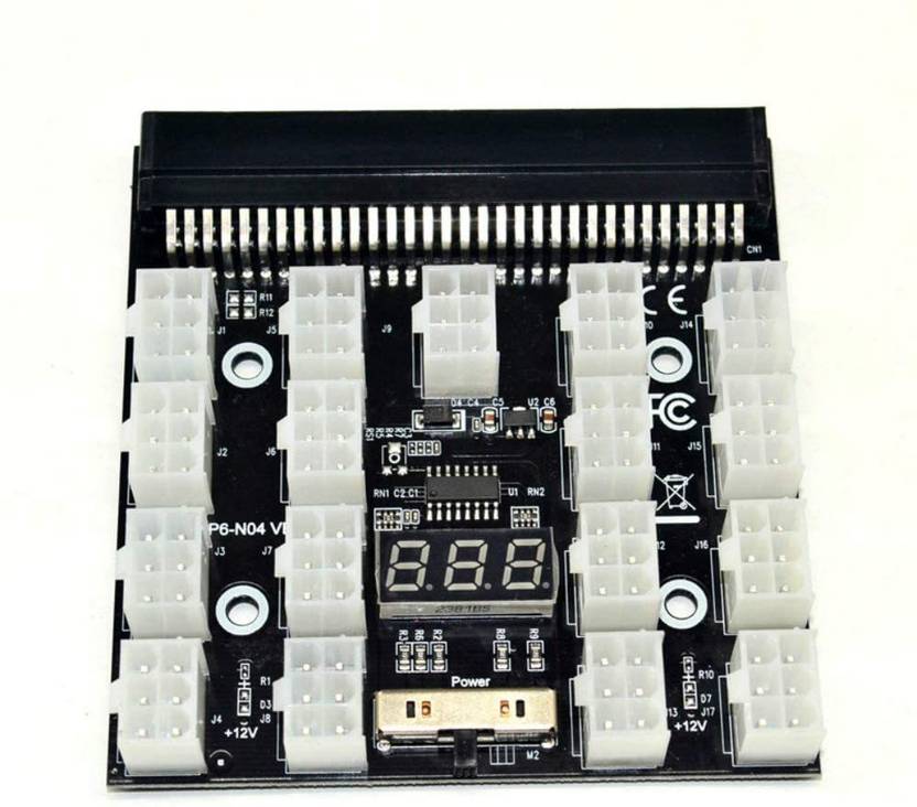 Tobo 1200W Server PSU Power Supply Breakout Board Adapter with 17 Ports ...