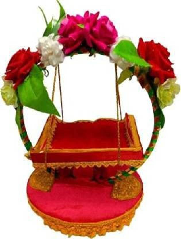 Kanha Thakur ji jhula decorated with big rose flowers size S 0 to 2 ...
