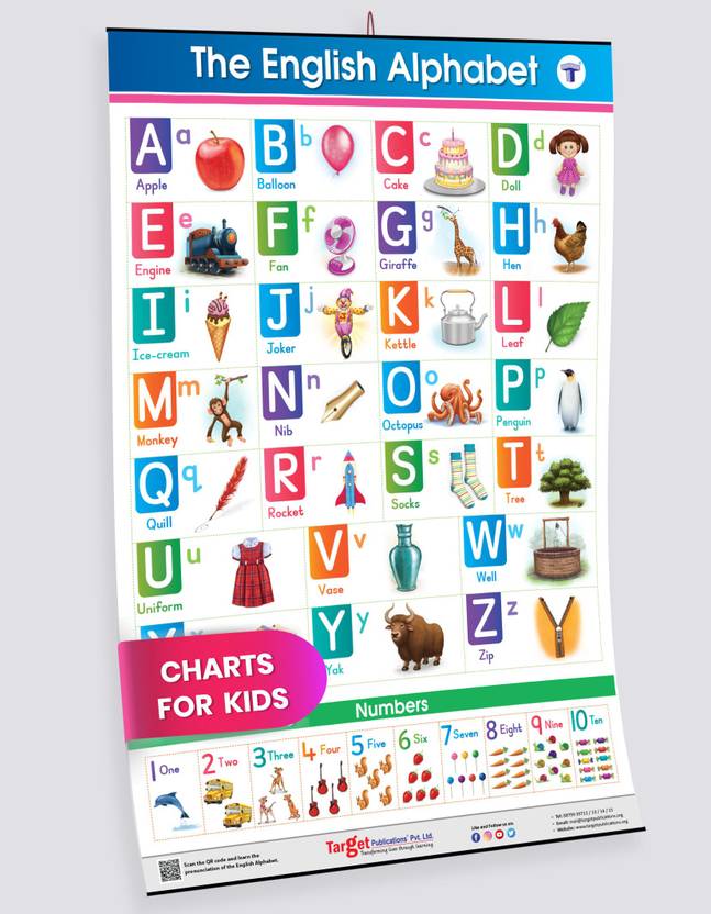 Kids Learning Wall Chart | English Alphabet Chart For Kids| Charts For ...