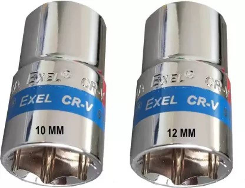 TAPARIA 1/2" Drive Hex Socket Goti [10-MM & 12-MM] Pack of 2 Pc Socket ...