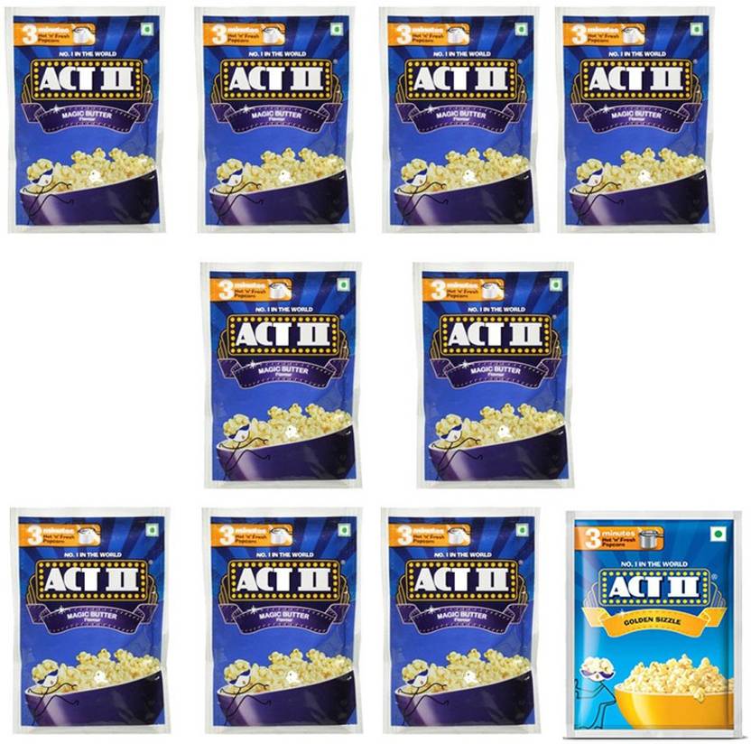 ACT II 9 Magic Butter and 1 Golden Sizzle FlavourPopcorn,Each 40g (400g ...