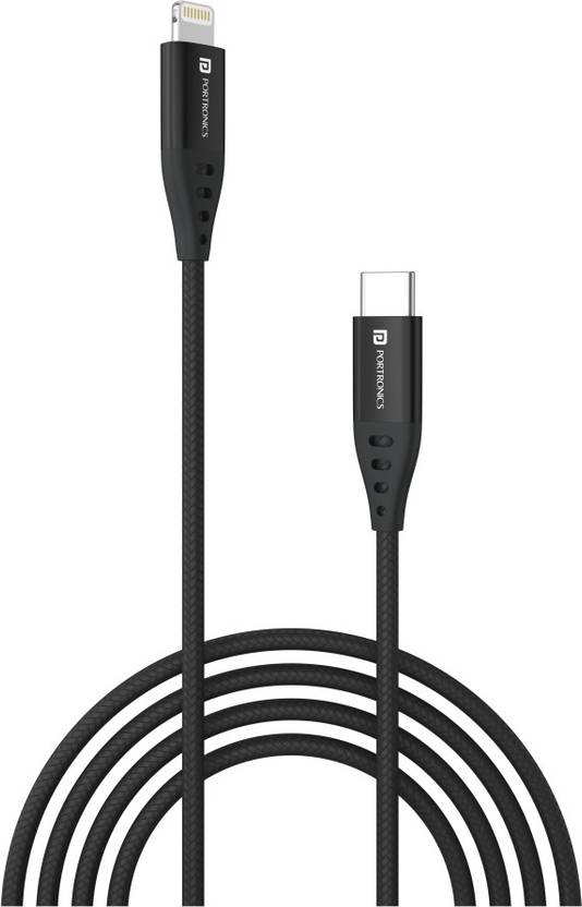 Portronics Lightning Cable 1 m Konnect L1 20W Type C to 8 Pin ...