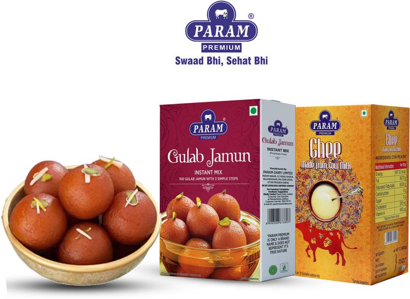 PARAM Cow Ghee 500ml with Instant Gulab Jamun | Indian Desert and ...