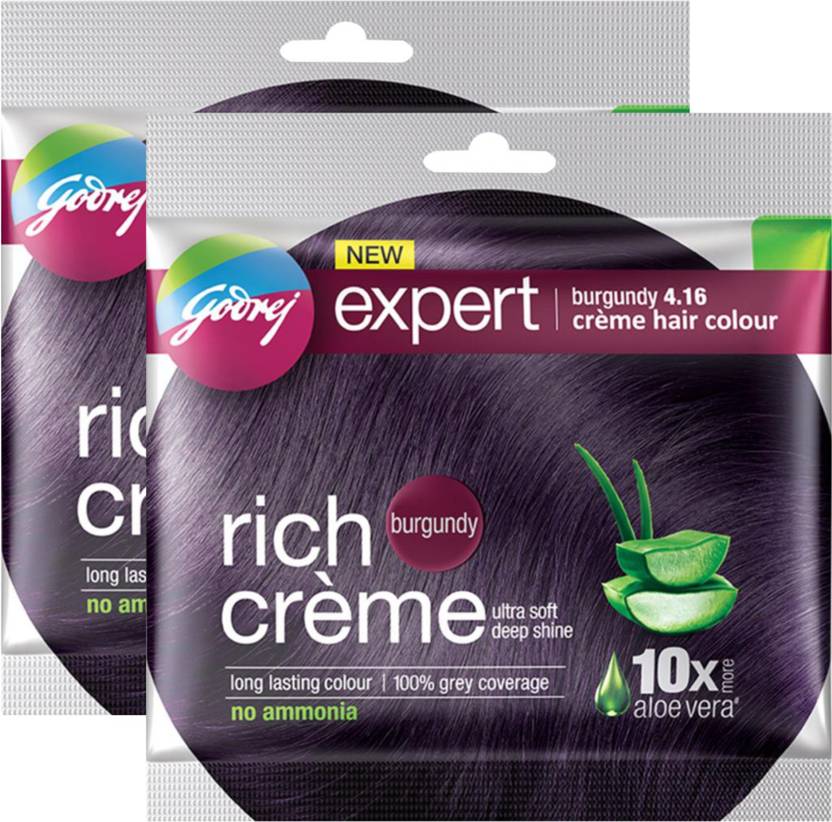 Godrej Expert Rich Creme Hair Color Burgundy (pack of 2) , Burgundy ...