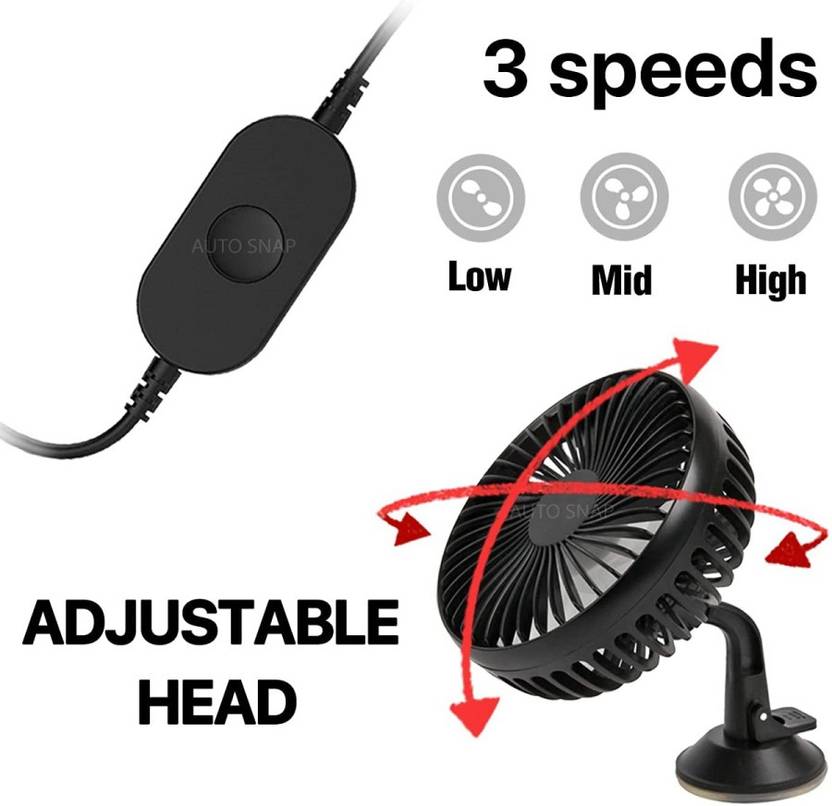 TINGKAT 3Inch Slim Air Circulator Cooling Fan, 360° Rotation 3 Speeds ...