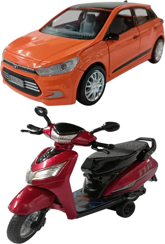 amisha gift gallery Combo of Pull Back Action i20 with Scooty Model Toy ...