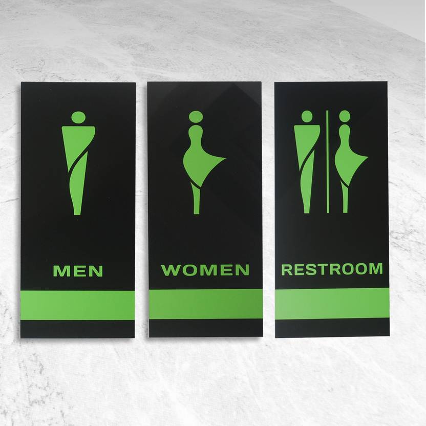 Vertical Root Inc Polypropylene Men Women Restroom Washroom Sign Board ...
