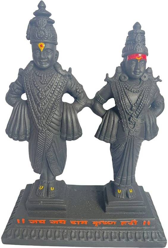 Pooja Prime Shri Vitthal Rukmini Statue 8 Inch Black Decorative ...