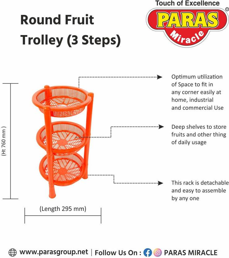 Paras Miracle Plastic Kitchen Trolley Price in India - Buy Paras ...