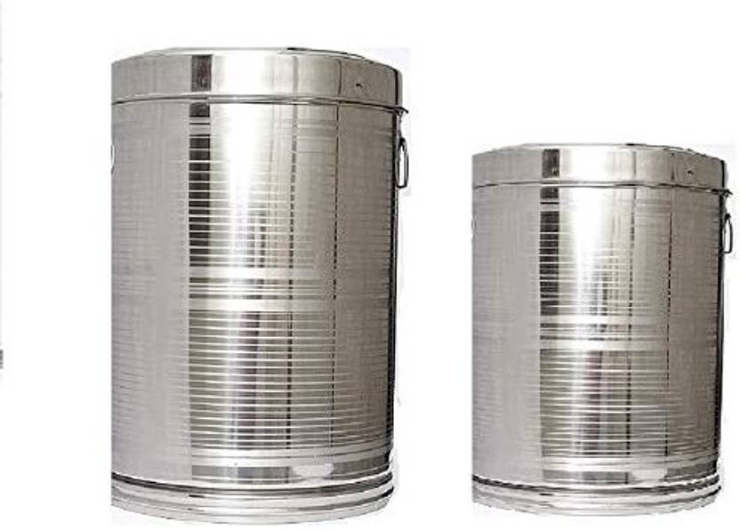 KhatuMart Stainless Steel kunda pawali/Drum Deep Atta Dabba 20 kg And ...