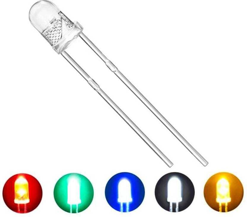 AQBP right LED 5mm DC 2 Pin Light Emitting Diode, Multipurpose, For ...