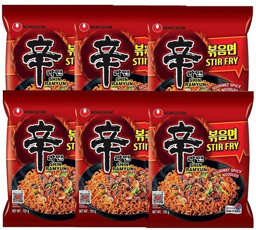 Nongshim Stir Fry Shin ramyun 131g (Pack of 6)|(Imported) Instant ...