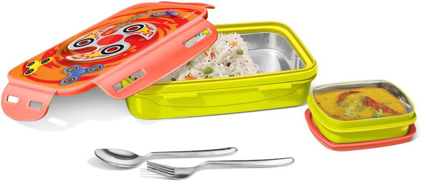 Flipkart.com | MILTON Steely Deluxe Inner Steel Kids Tiffin Box, 500 ml ...