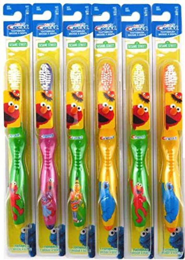 Crest Kids Toothbrush Sesame Street Soft Assorted Characters Toothpaste ...