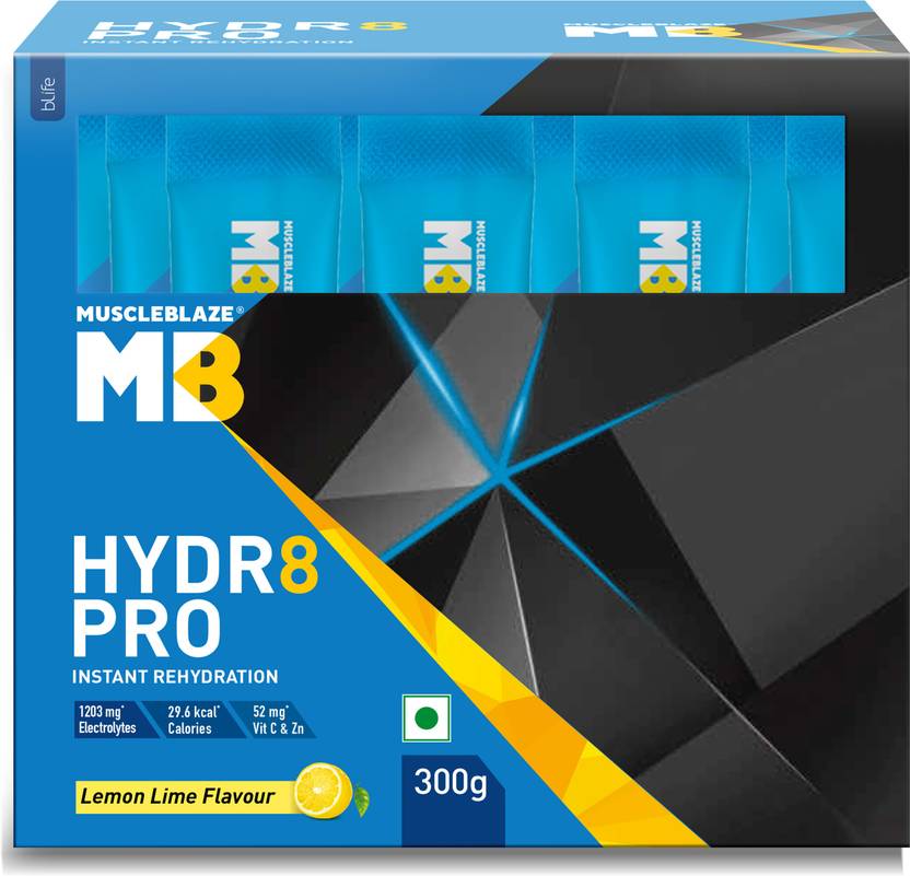 MUSCLEBLAZE Hydr8 Pro, for Instant Rehydration & Energy (Lemon Lime ...