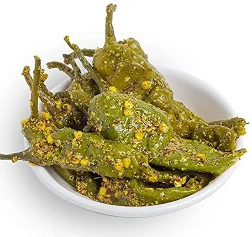 natural Bites Rajasthani Mathania Green chilli Pickle, Without ...