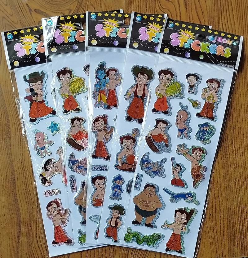 Super Easy Chhota Bheem Cartoon Character Puffy 3D Cute Funny Stickers ...