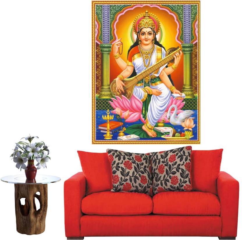 SRD 35” Saraswati Maa sticker for kids room office puja room HD Mini ...