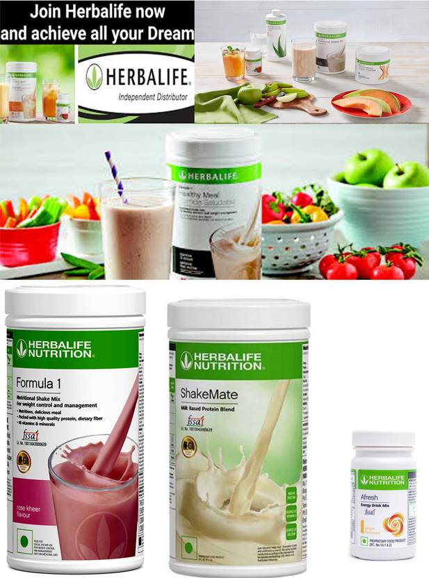Herbalife Nutrition Formula 1 Rose Kheer 500gm& Shake mate 500gm with ...