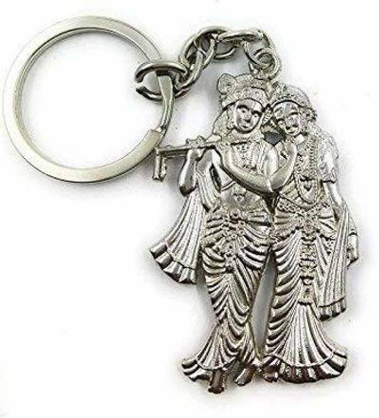 IMPECT.E Metal Lord Radha Krishna with Flute Dual Side Keychain Key ...