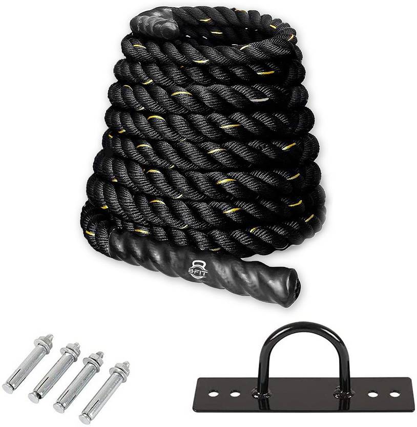 B Fit Heavy Battle Rope 40 Feet Thickness 1.5 Inch with Anchor Kit ...