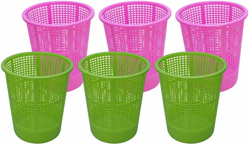 Wonder Plastic Jali 222 Open Dustbin, Set of 6 Pcs, 7 Ltr Dustbin, Pink ... Wonder Plastic Jali 222 Open Dustbin, Set of 6 Pcs, 7 Ltr Dustbin, Pink ...
