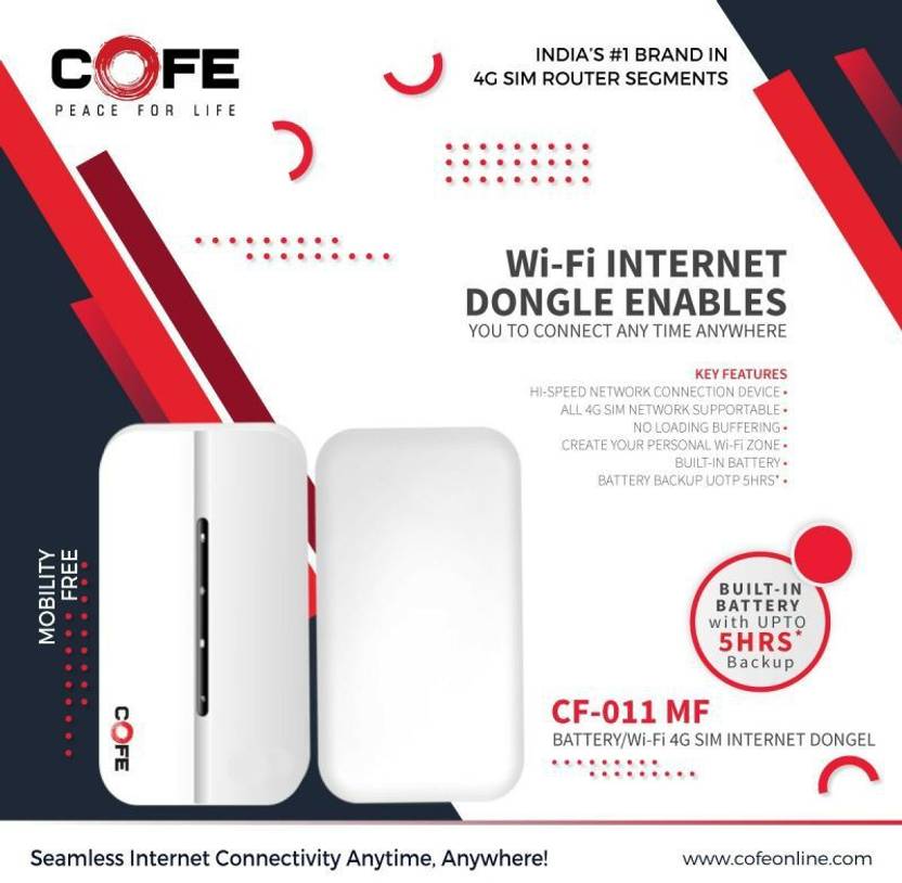 COFE CF 011MF WITH BATTERY 4G SIM MIFI ROUTER 150 Mbps 4G Router - COFE ...