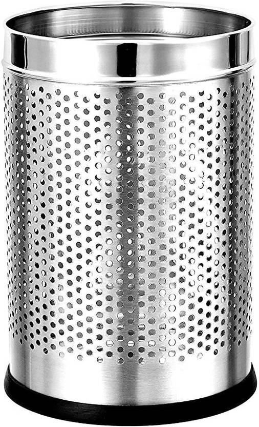 Shivom steel 7x11 Perforated round dustbin Stainless Steel Dustbin ...