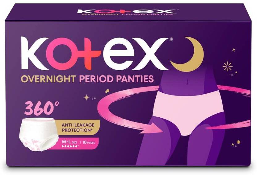 Kotex Overnight Panties Periodwear For Sanitary Protection Ml 10 Pcs Pack Of 1 Sanitary