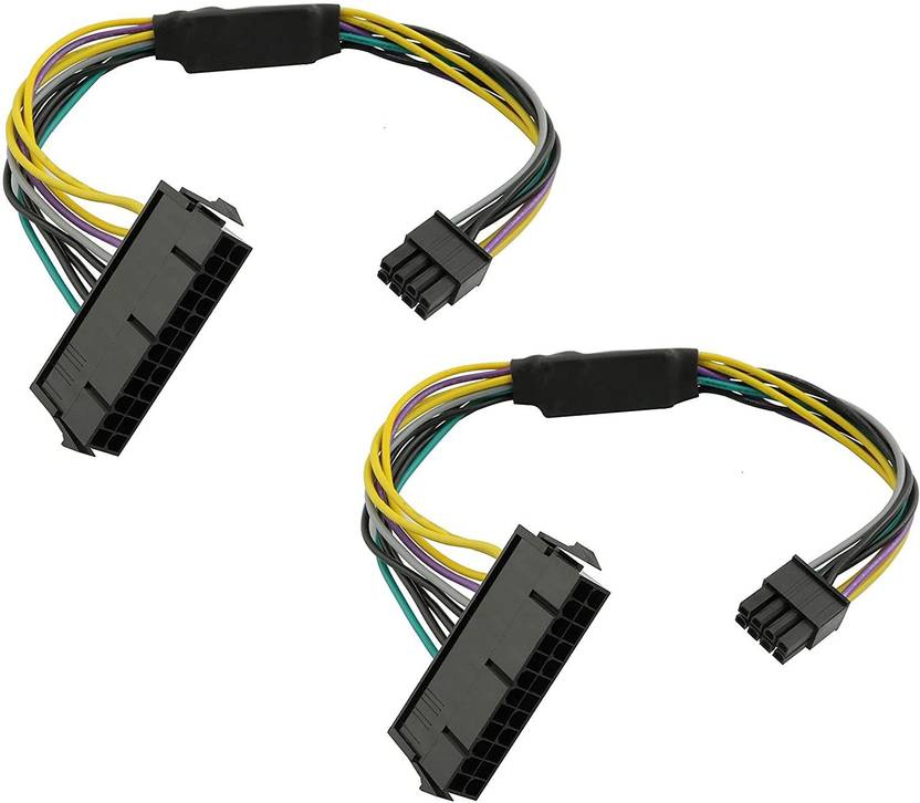 LipiWorld (Pack Of 2) 24 Pin to 8 Pin ATX 24-Pin to 8-Pin 18AWG Power ...