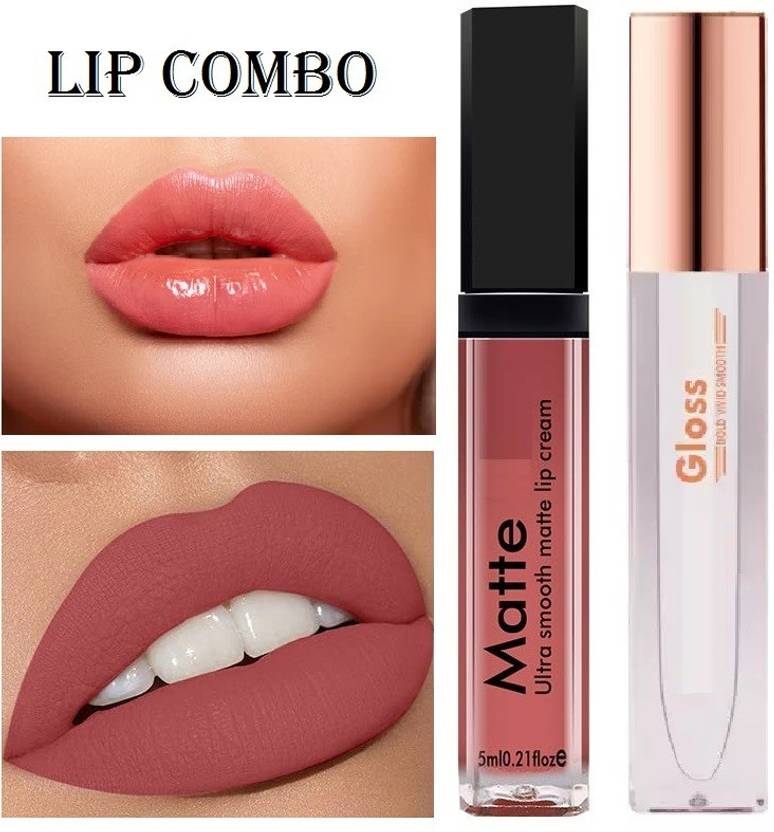 imelda perfect matte liquid lipstick combo with super shine lip gloss ...