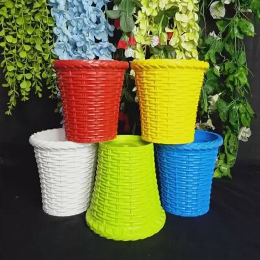 BLACKBEE Follower Pot,(6inch) Multicolor (Set of 6) Indoor Home pots ...
