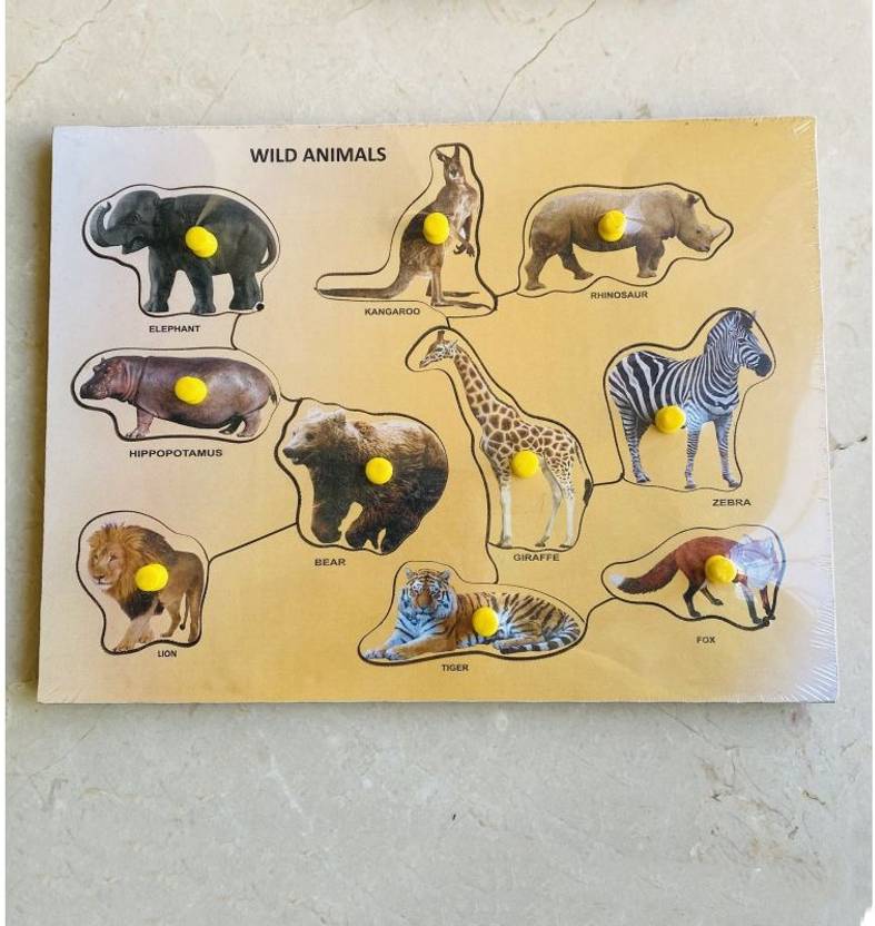 SAFESEED Wooden Wild Animals Puzzle Games & Learning Educational Board ...