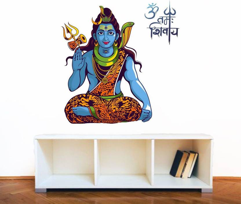 Sticker Fantasy 60 cm Peaceful Lord Shiva With Om Namah Shivaya Quote ...