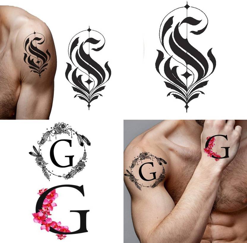 Ordershock GS Name Letter Tattoo Waterproof Boys and Girls Temporary ...