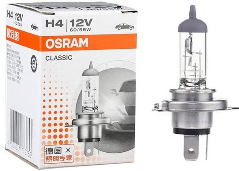 OSRAM H4 HALOGEN 62204 EXTERIOR HEADLIGHT BULB (12V,100/90W) Headlight ...