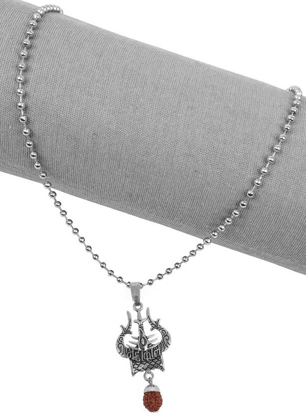 Adhvik Silver God Third Eye Damru Shiva Trishul Mahadev Mahakal Pendant ...