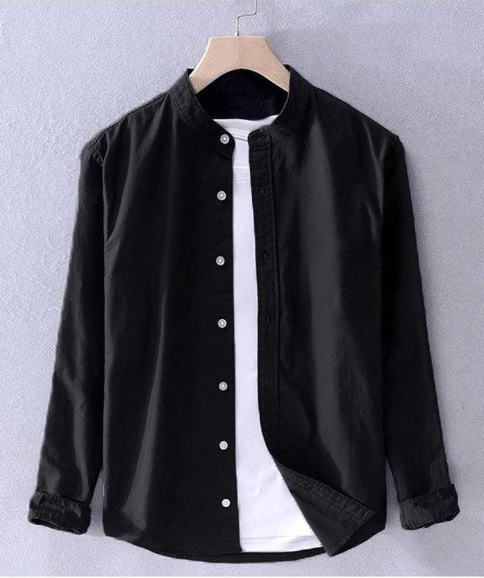 Try This Men Solid Casual Black Shirt - Buy Try This Men Solid Casual ...