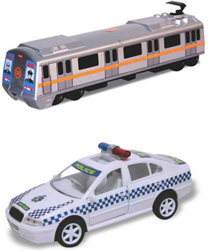 centy Australian Police Car and Metro Train Combo Mini Pull Back Back ...