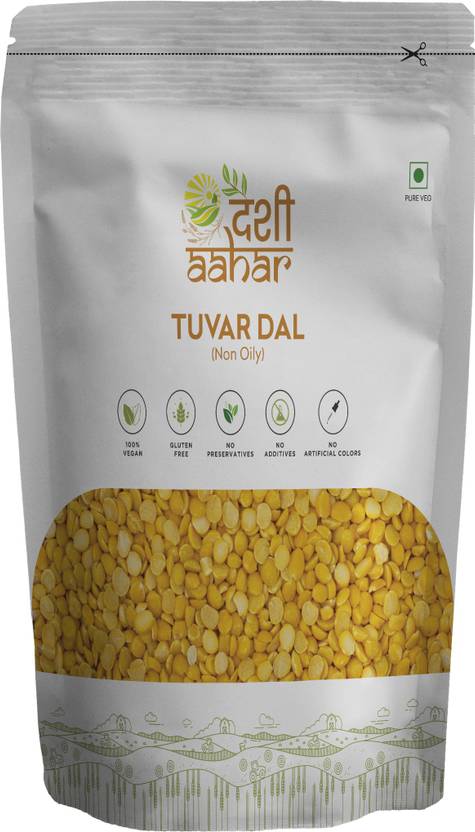 Desi Aahar Yellow Toor/Arhar Dal (Split) (Tuvar Dal, Non-Oily, 1Kg ...