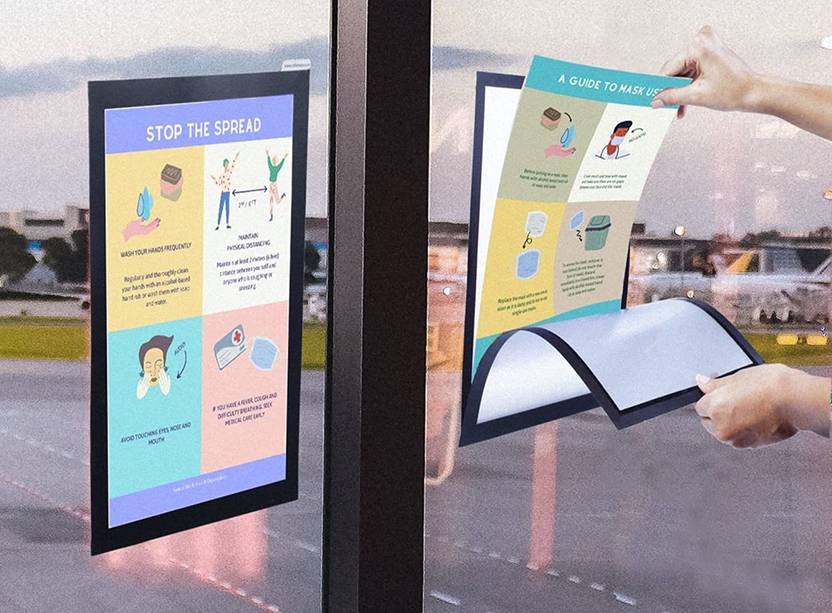 Kebica 'Peel and Stick' Magnetic A4, Document/Signage Holder for Glass ...