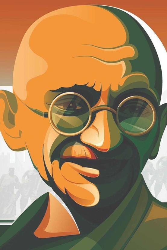 Famous Personality Mahatma Gandhi Wall Sticker Poster|Interior Decor ...